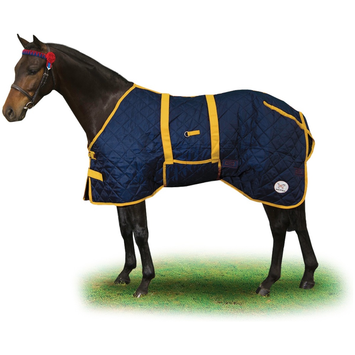 Navy Quilted Doona Stable Rug - Horses at Home